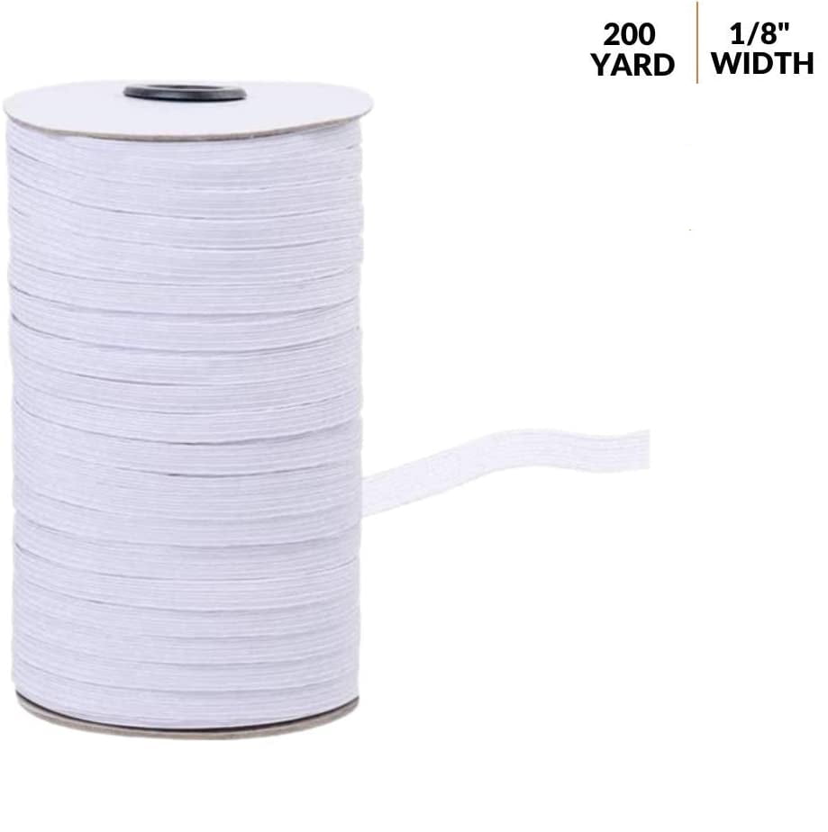 New Black 200 Yards Ultra Soft 1/4" Braided Elastic Spool Cord Band ...