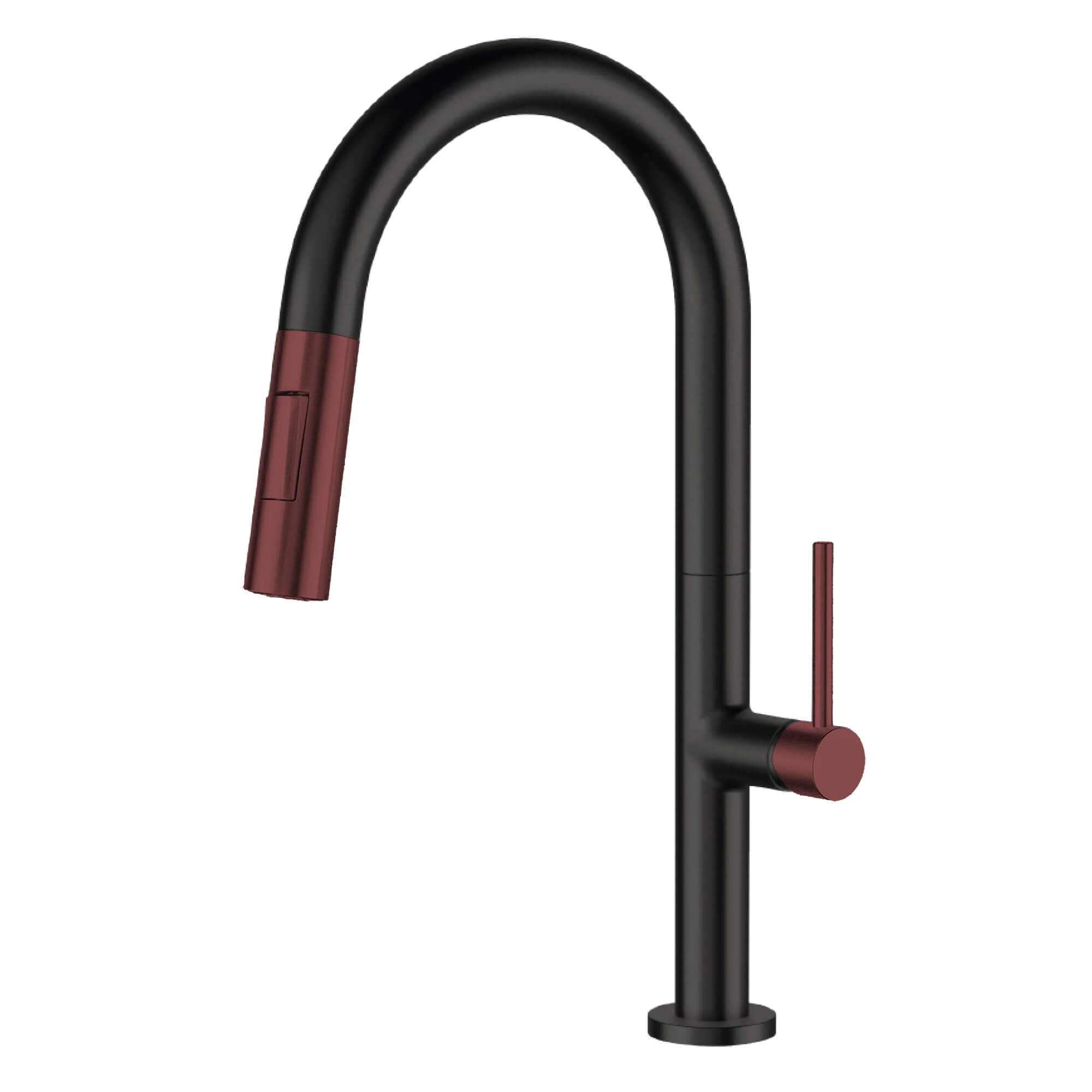 Fine Fixtures Pull Down Single Handle Kitchen Faucet Black And red ...