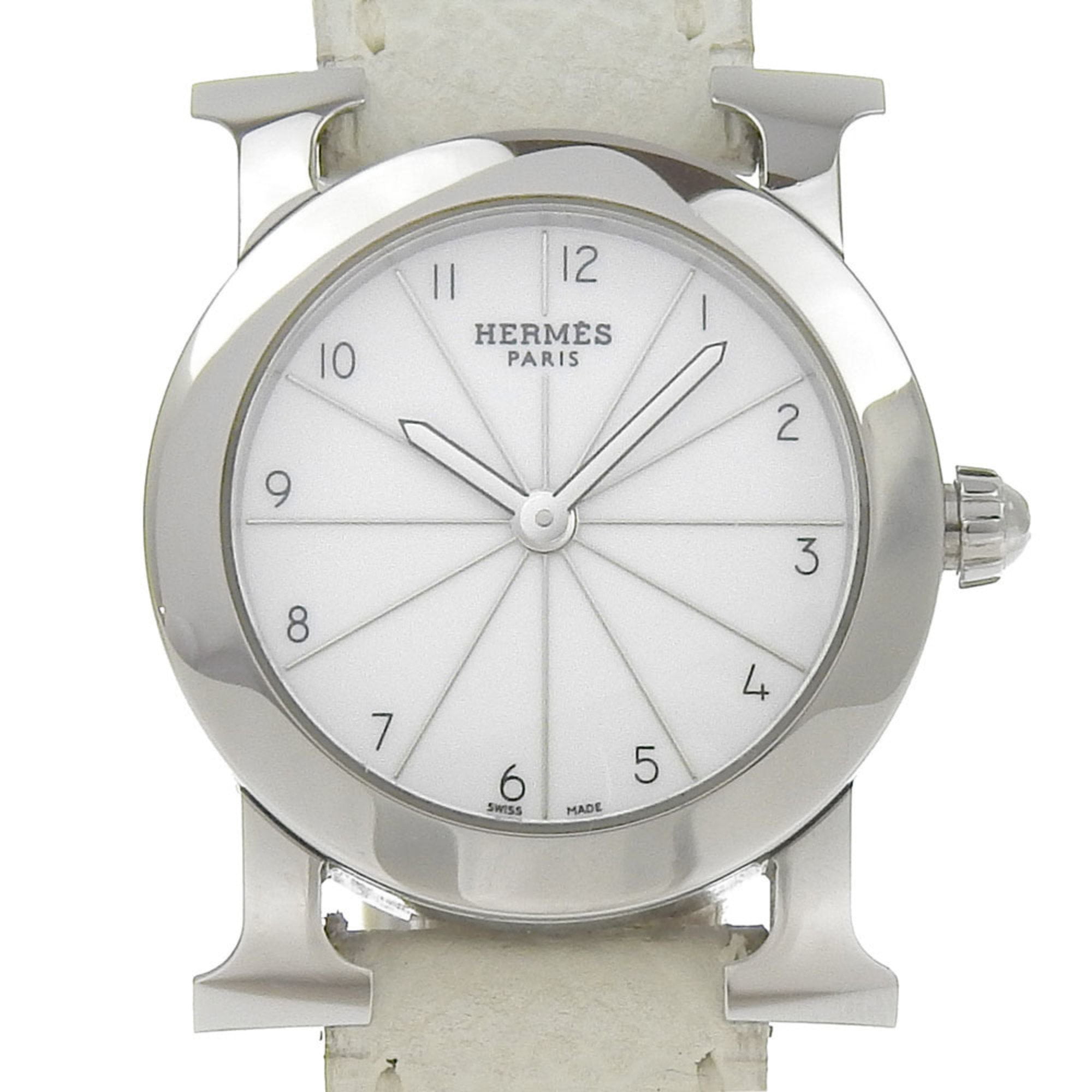 Pre-Owned Hermes HERMES H Watch Rondo Wristwatch HR1.210 Stainless ...