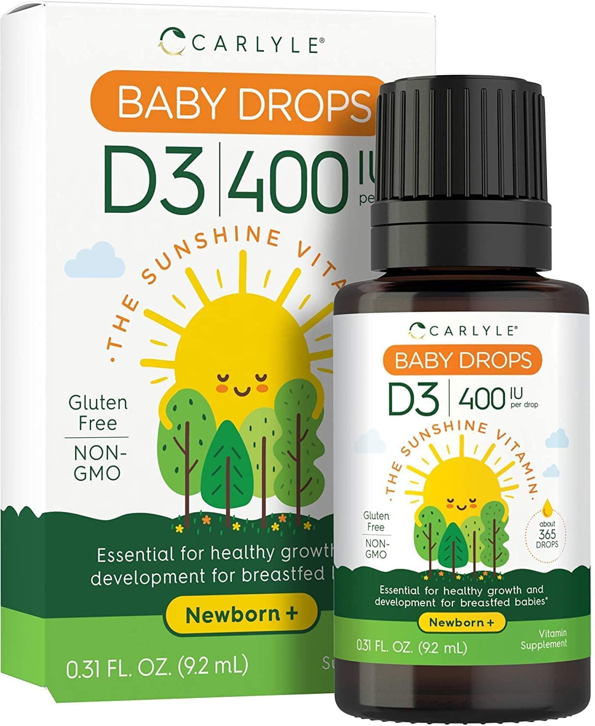 Vitamina D3 400 IU Carlyle Baby Drops para Bebés Crecimiento Sano ...