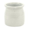 Contemporary Home Living 4" White Round Ripple Ceramic Curved Planter ...