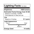 Great Value LED Light Bulbs, 100 Watts Eqv, Daylight, A19 General ... Great Value LED Light Bulbs, 100 Watts Eqv, Daylight, A19 General ...