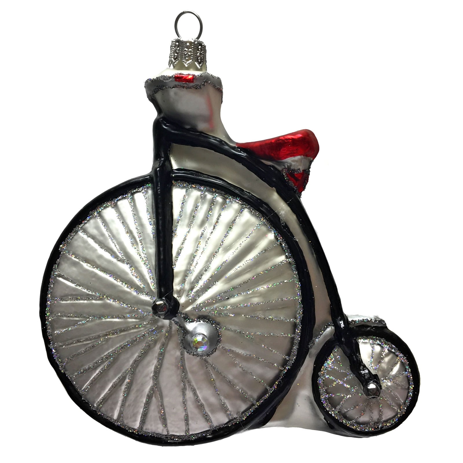 Red Penny Farthing High Wheel Bicycle Polish Glass Christmas Tree ...