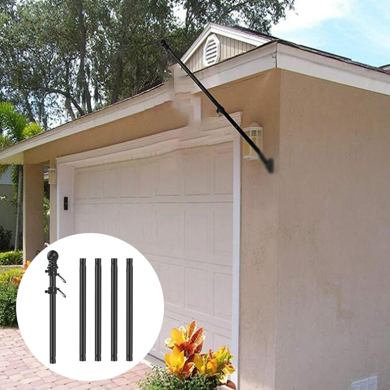 Asta de bandera giratoria, asta de bandera de cinco secciones, montaje ...