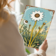 1pc Metal Wall Art, 8x12 Inches, Whimsical Vintage Field Flowers ...