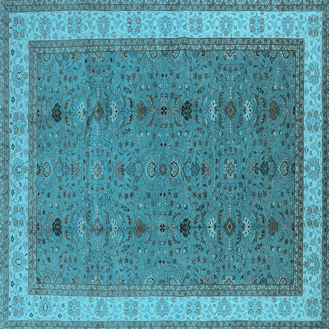 Ahgly Company Indoor Square Oriental Light Blue Traditional Area Rugs ...