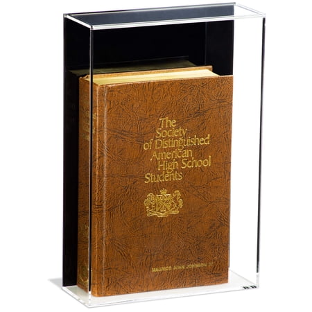 Better Display Cases Acrylic Book Display Case 8" x 3" x 12" with Black ...