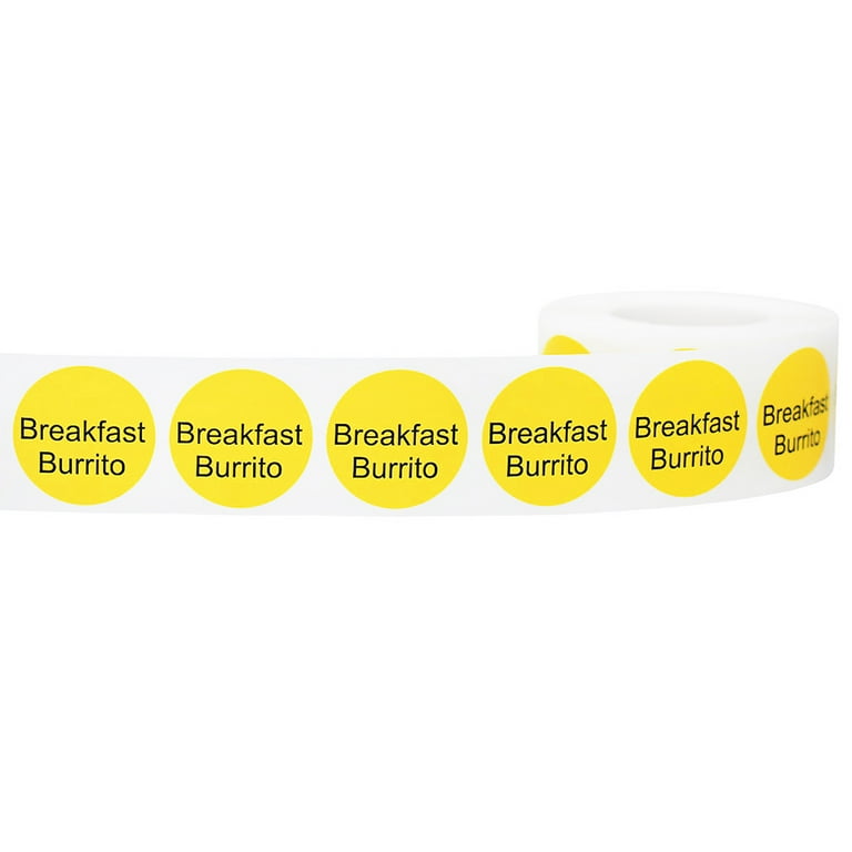 Breakfast Burrito Stickers 600 Pack Breakfast Burrito Stickers - 600 ...