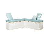 Linon Romero Backless Corner Nook Bench with Storage, 5-Piece Cushion ...