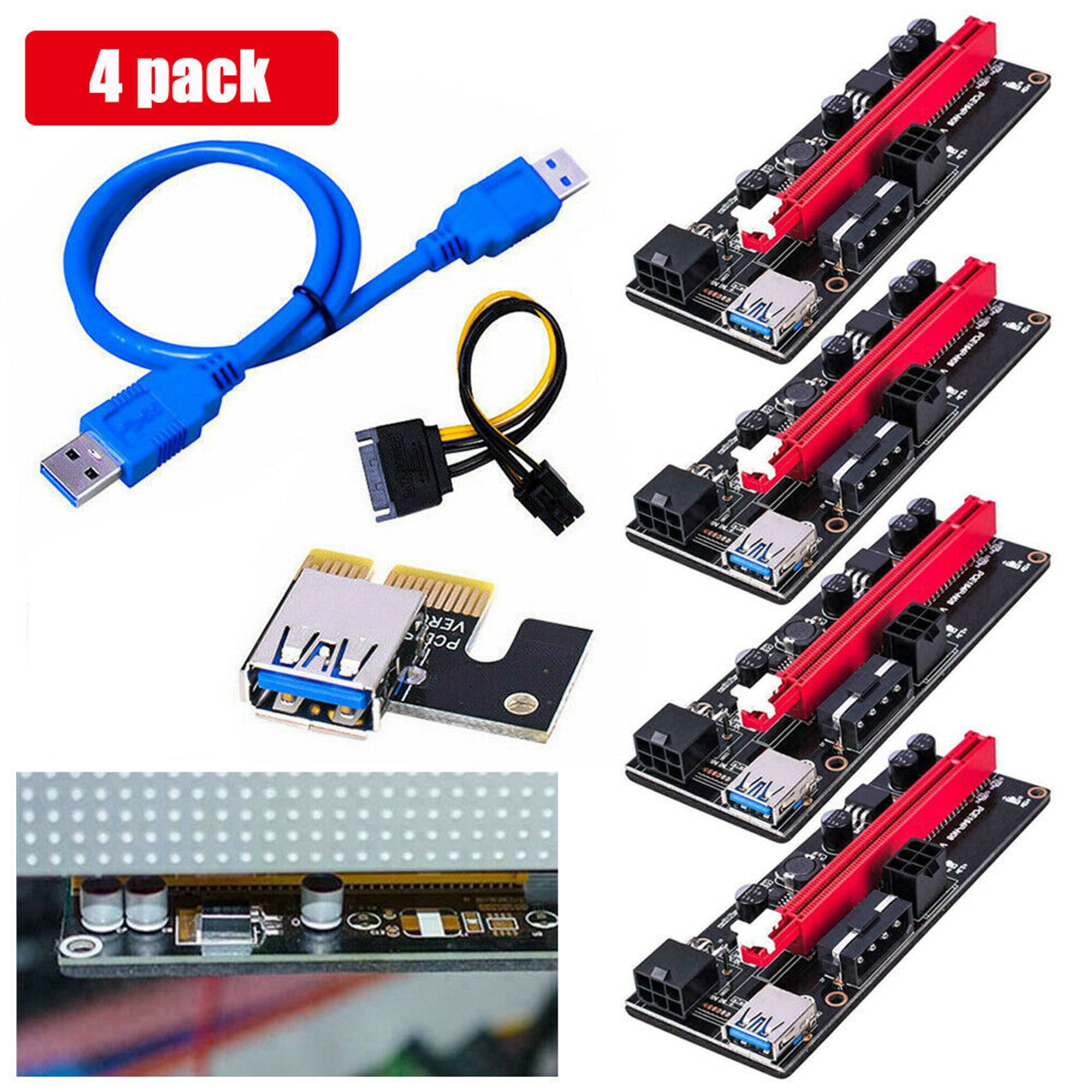LELINTA PCIE Riser Express Cable 1x to 16x with Led Graphics Extension ...