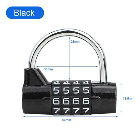 4 Digit Dial Combination Code Number Lock Padlock For Luggage Zipper ...