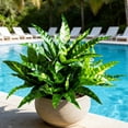 8Pcs Fake Ferns,35in Outdoor Faux Plants UV Resistant,3D Real Touch ...