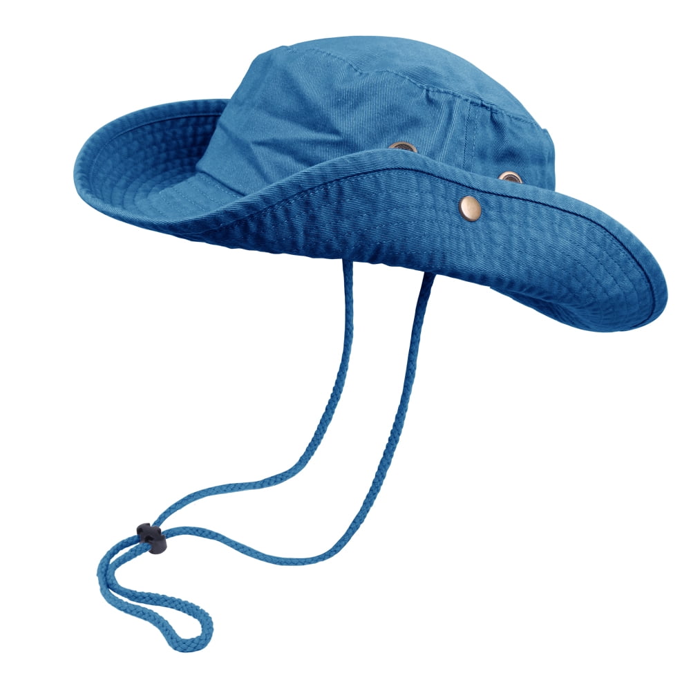 Classic Cotton Wide Brim Bucket Hat with Adjustable String Unisex Sun ...