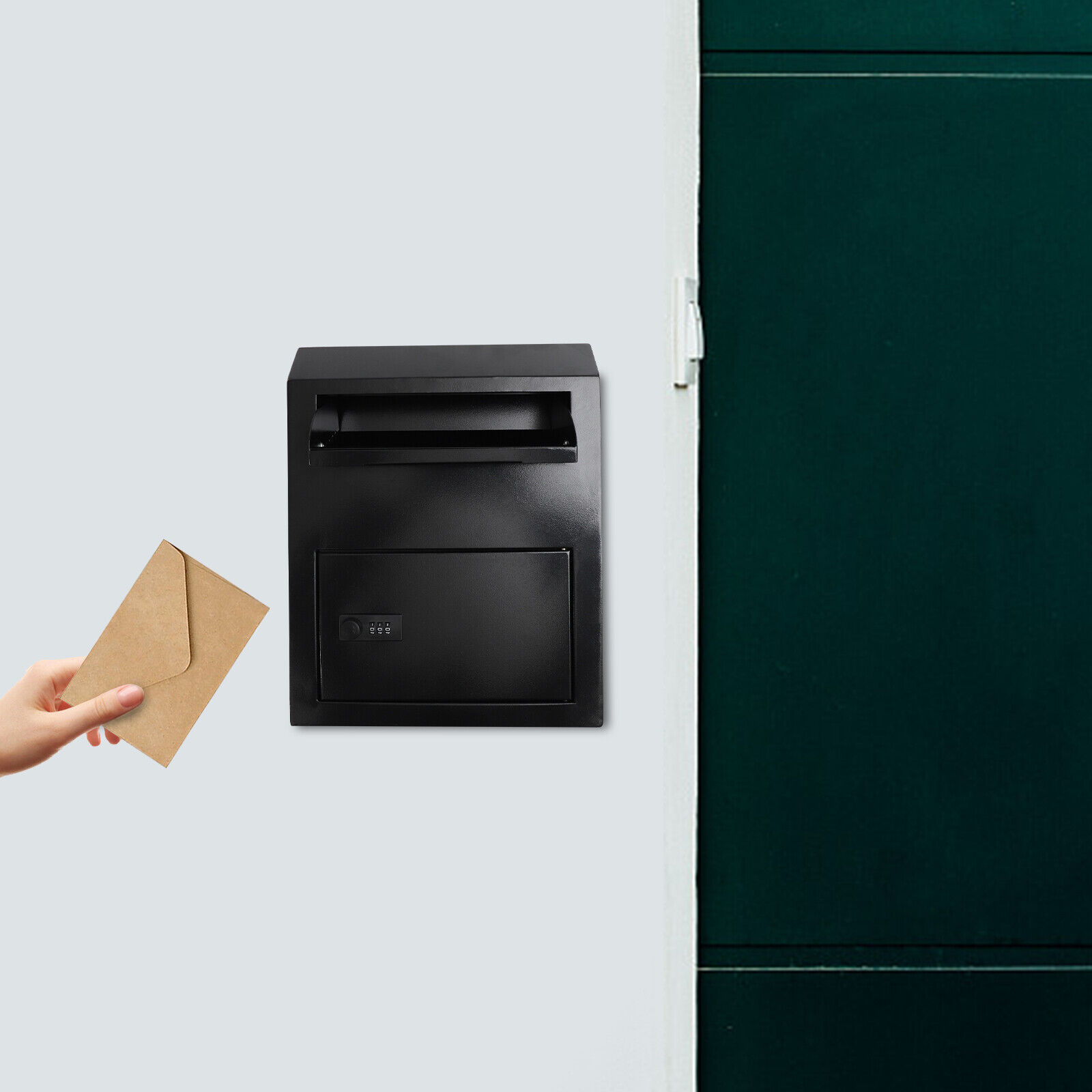 Mailbox Key Drop Box Front Locking Cabinet Anti-Theft Galvanized Steel ...