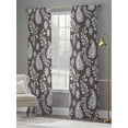Abstract Paisley Sheer Curtains 2 Panels Set Floral Leaves Brown ...