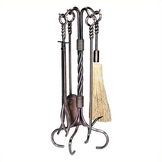Uniflame 5 Piece Antique Copper Wrought Iron Fireset - Walmart.ca