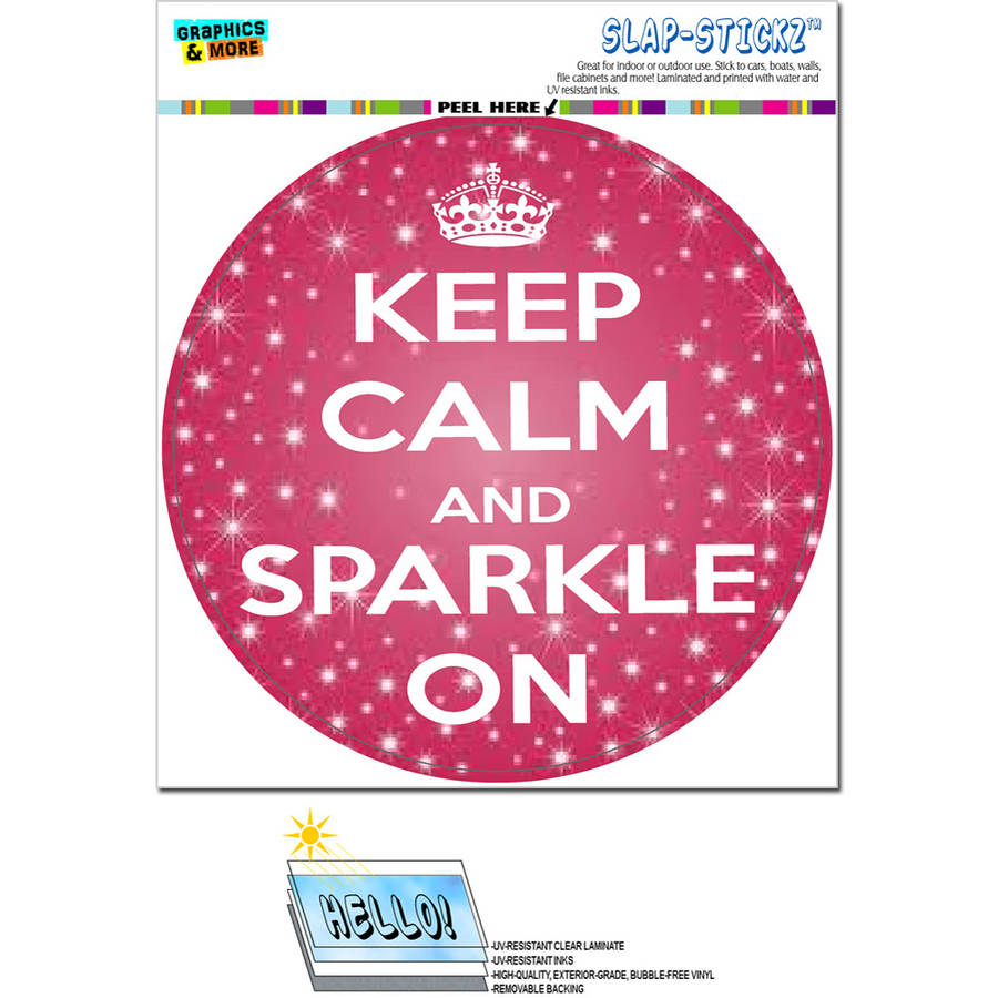 Keep Calm And Sparkle On Pink Circle Automotive Car Window Locker ...