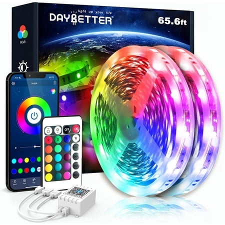 Smart Led Lights 65.6ft, DAYBETTER App Controlled Led Strip Lights Kits ...
