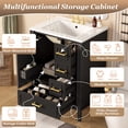 24" Modern Bathroom Vanity with Ceramic Sink, Soft-Close Door, 3 ...