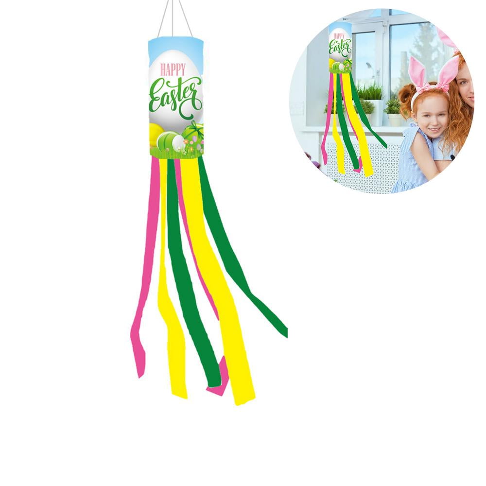 Laideyi Happy Easter Windsock, Outdoor Hangings Garden Windsock With ...