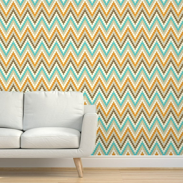 Turquoise Chevron Pattern Wallpaper