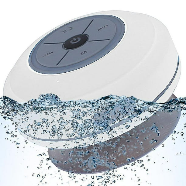 Altavoz de ducha con Bluetooth y luz LED resistente al agua, radio FM, lector de tarjetas TF ...