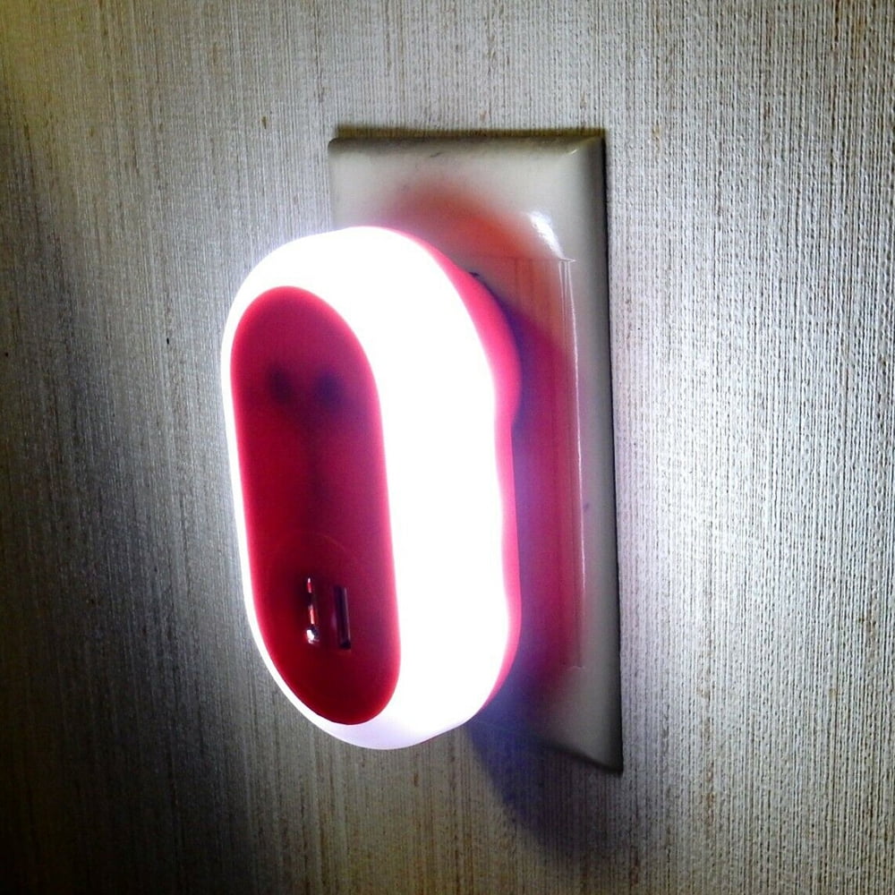 LED Night Light USB Wall Charger, Wall Plug Mount Night Light with ...