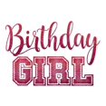 Birthday Girl Jersey Font Red Glitter Edible Cake Topper Image ...