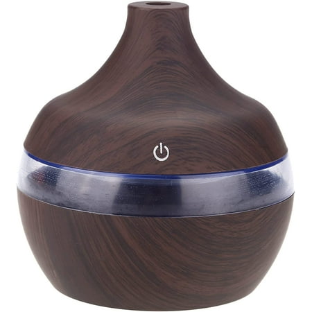 Wood Grain Humidifiers for Home, Top Fill Wood Grain USB Humidifier LED ...
