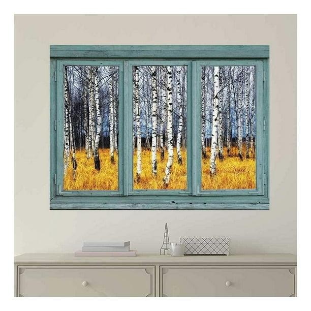 Wall26 Forest Window View Peel & Stick Wallpaper, 24x32 inches ...