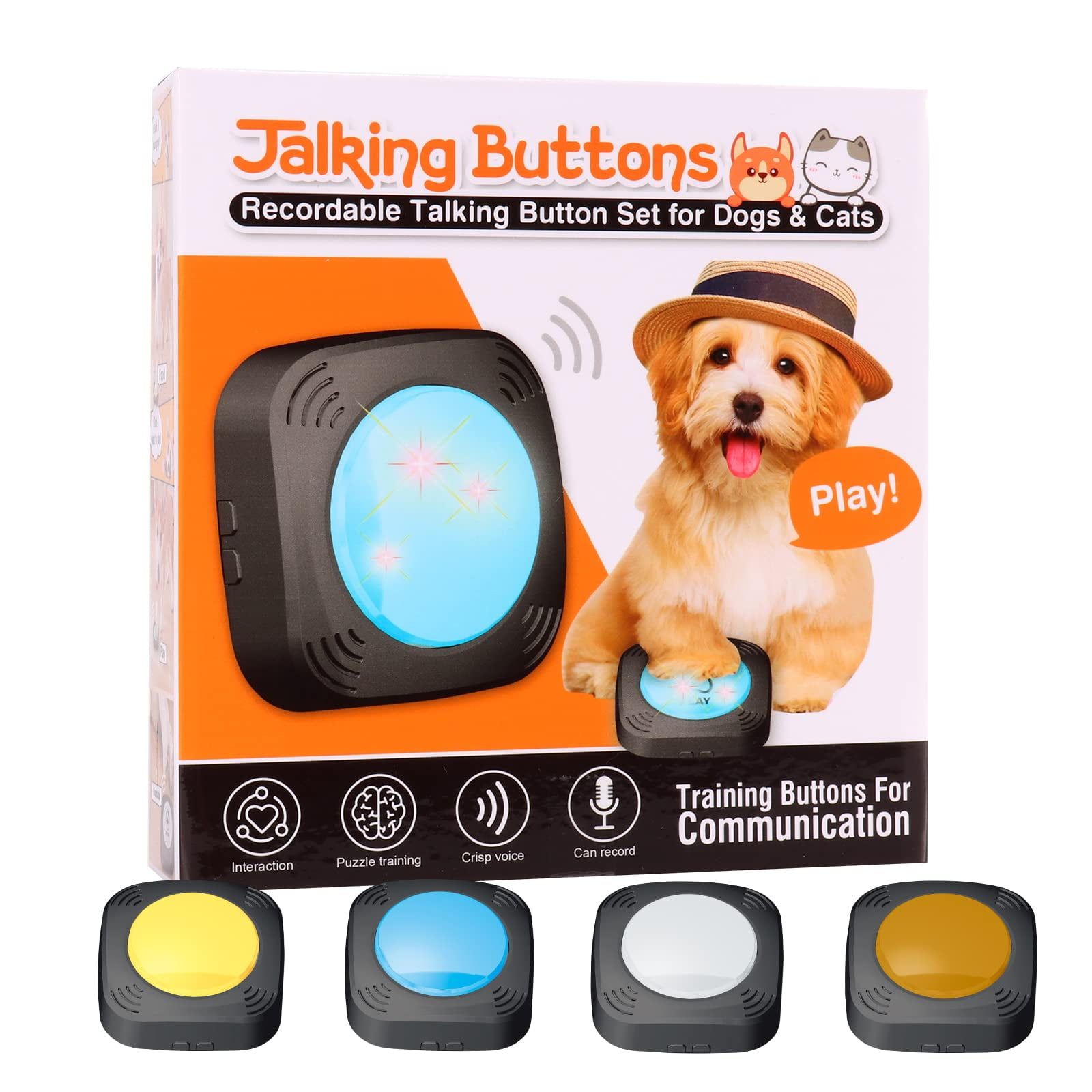 Botones de Comunicación para Perros CSD Set de 4 Unidades Grabables ...