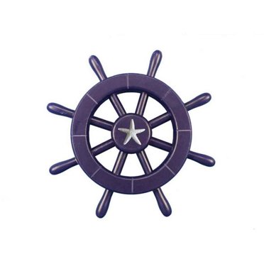 Handcrafted Decor Super Rustic-12 White W Rustic Decorative Ship Wheel ...