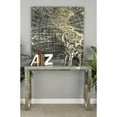 Decmode Contemporary 32 X 46 Inch Stainless Steel and Leather Console ...