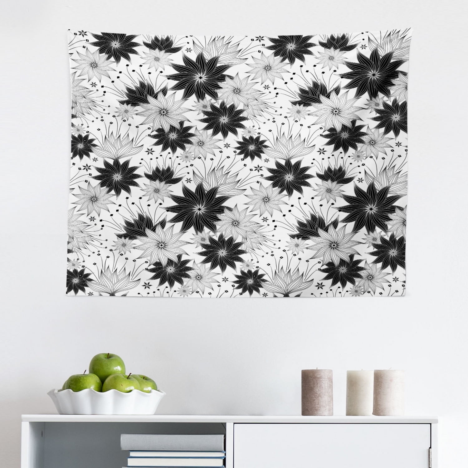 Grey Tapestry, Simple Monochrome Patterns Geometric Linked Forms on ...