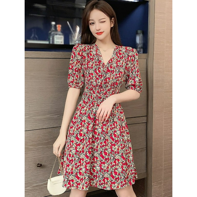Women's T Shirt Dress Floral Print Very Loud Short Sleeve Women's T Shirt Dress Floral Print Very Loud Short Sleeve