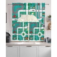 Cartoon Country Kitchen Curtains Set for Windows 3 Piece Cafe Curtains ...