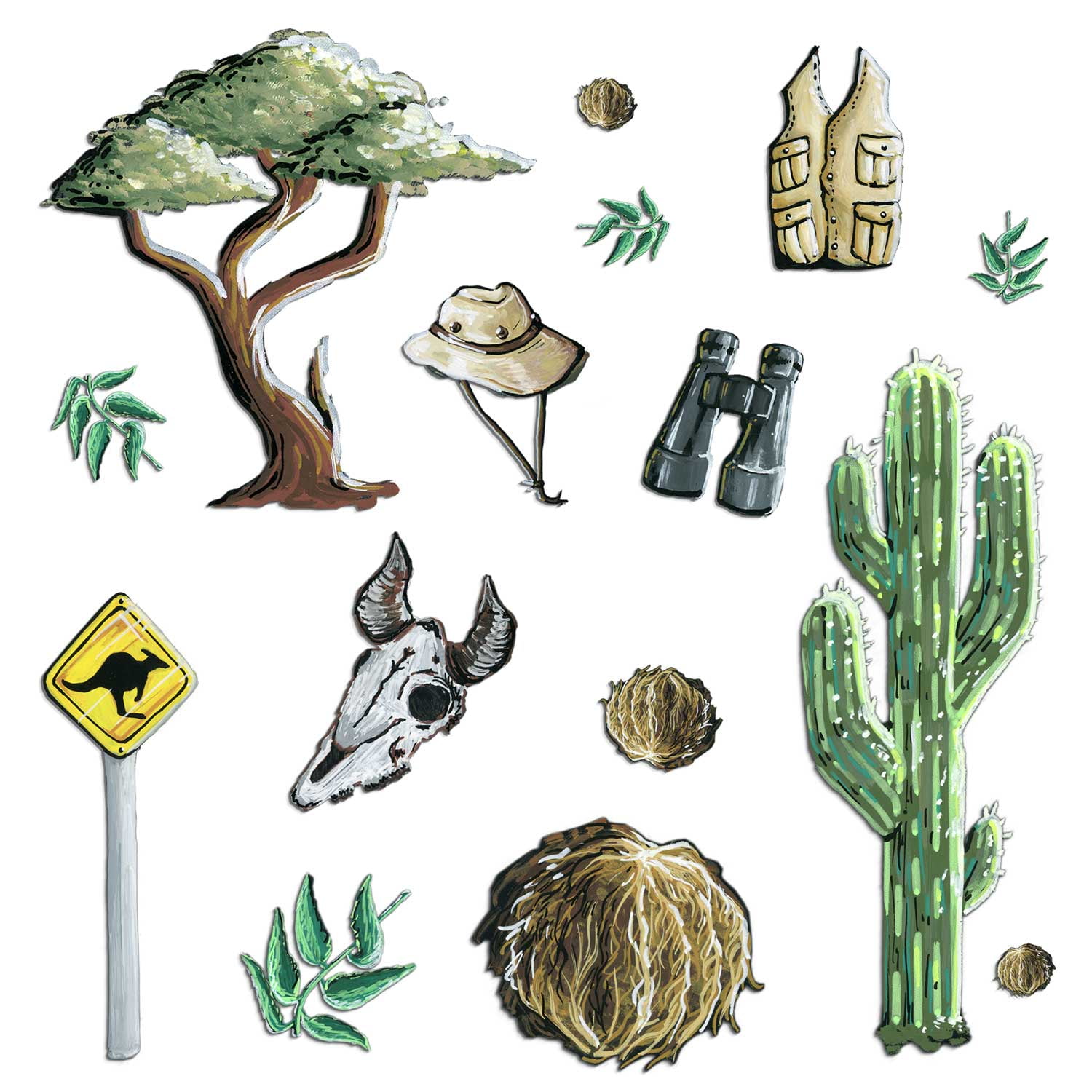 Cohas Removable Vinyl Wall Decals for Baby Nursery or School, Outback ...