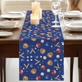 Baseball Sports Burlap Cotton Table Runner 13x72 Inches Long, Modern ...