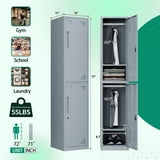 MIIIKO Office Storage Lockers for Employees, 71" Slim Metal Storage ...