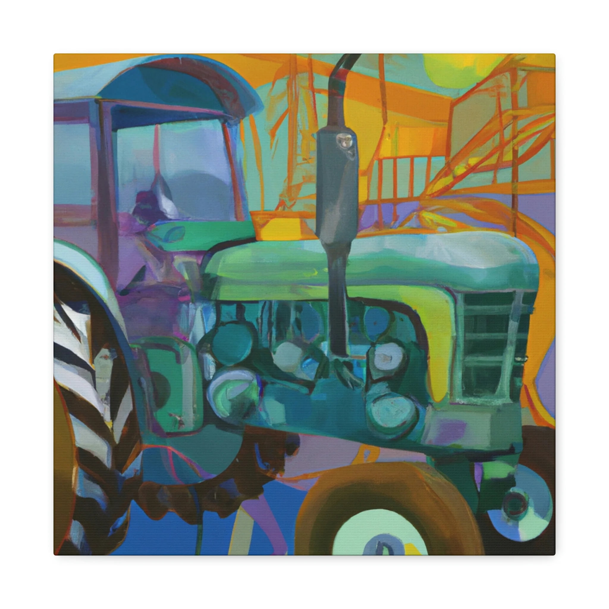 Tractor in Art Nouveau - Canvas - Walmart.com