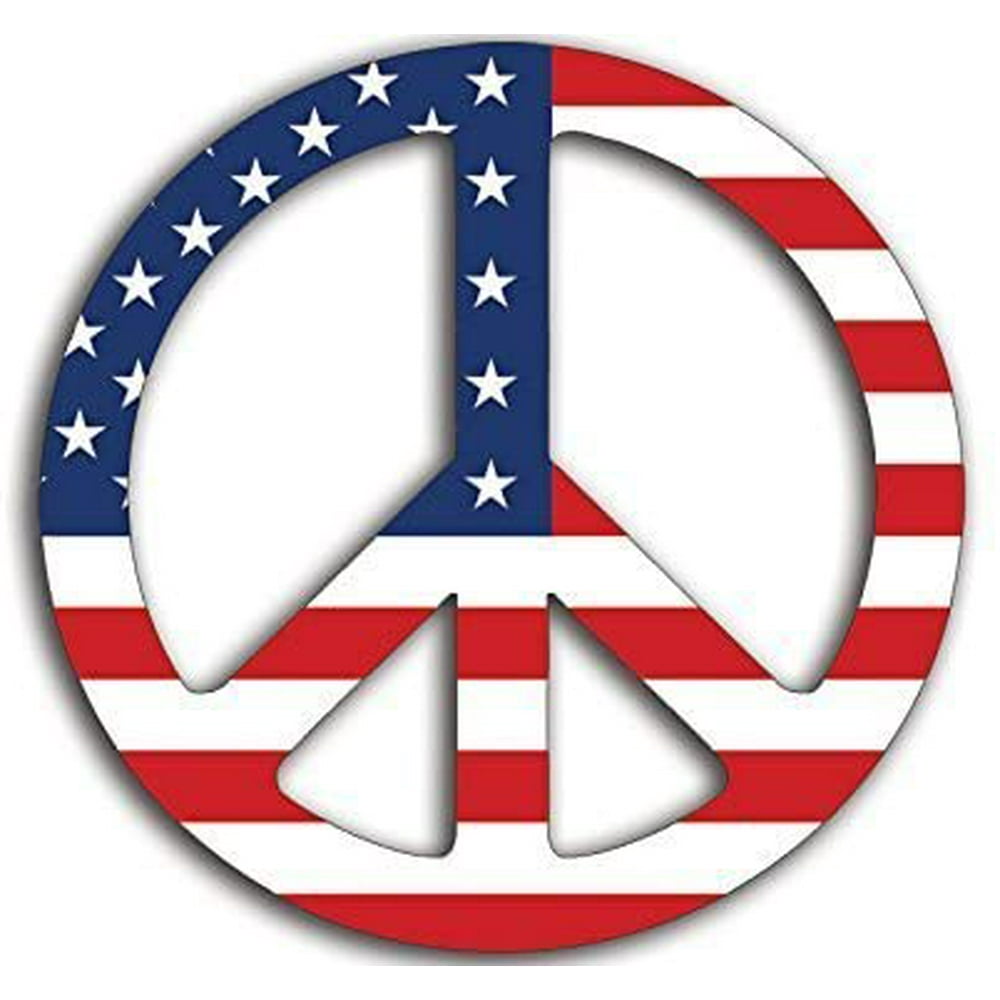 USA Flag Peace Sign Symbol Shaped 3M Reflective sticker| Dyed Vinyl ...