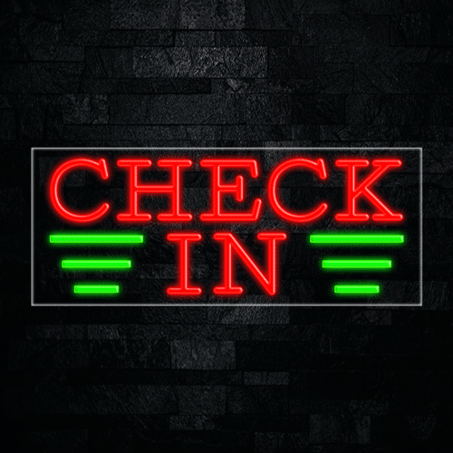 Check In-LED Neon Sign 30"L x 12"H #30764 - Walmart.com