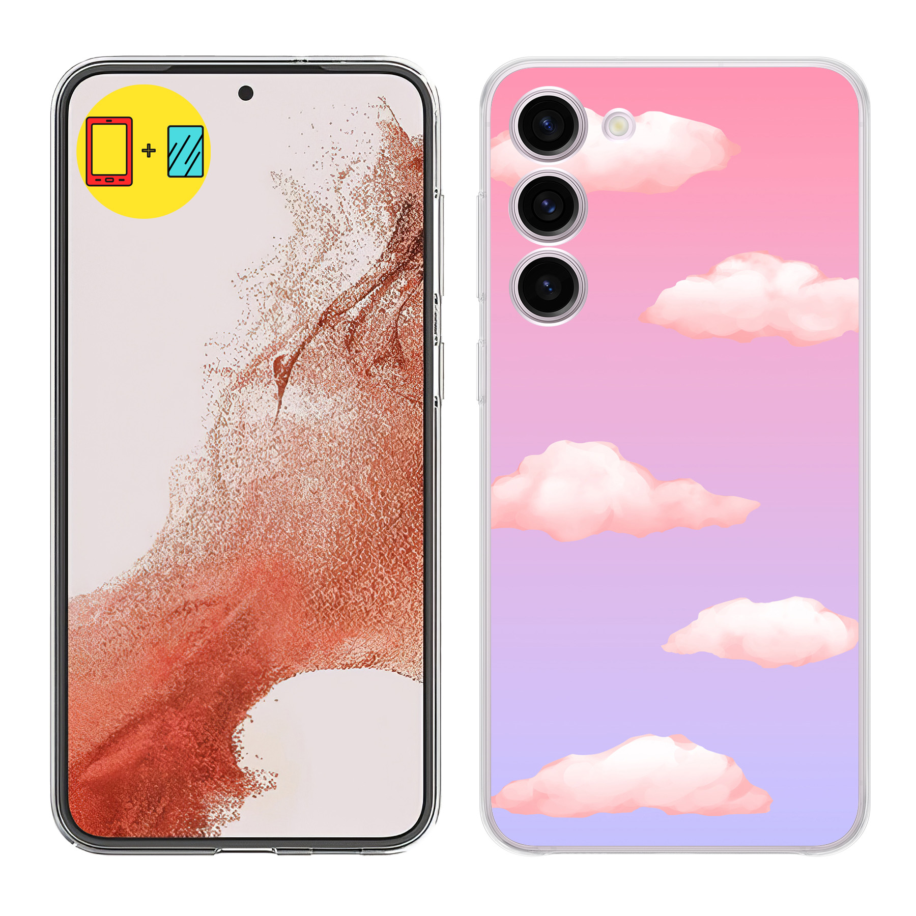 TalkingCase Slim Phone Case Compatible for Samsung Galaxy S23+ Plus 2023, Pink Clouds Print, w ...