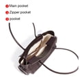 Cowhide Leather Women Multi Pocket Shoulder Bag, Work Tote Bag, Smooth ...