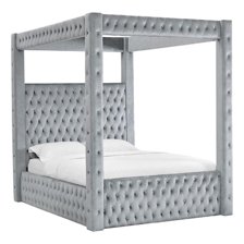"Better Home Products Elizabeth Velvet Upholstered Round Queen Bed ...