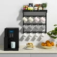 BOIVSHI Wall Mounted Coffee Mug Rack with Adjustable 12 Cup Hooks and ...