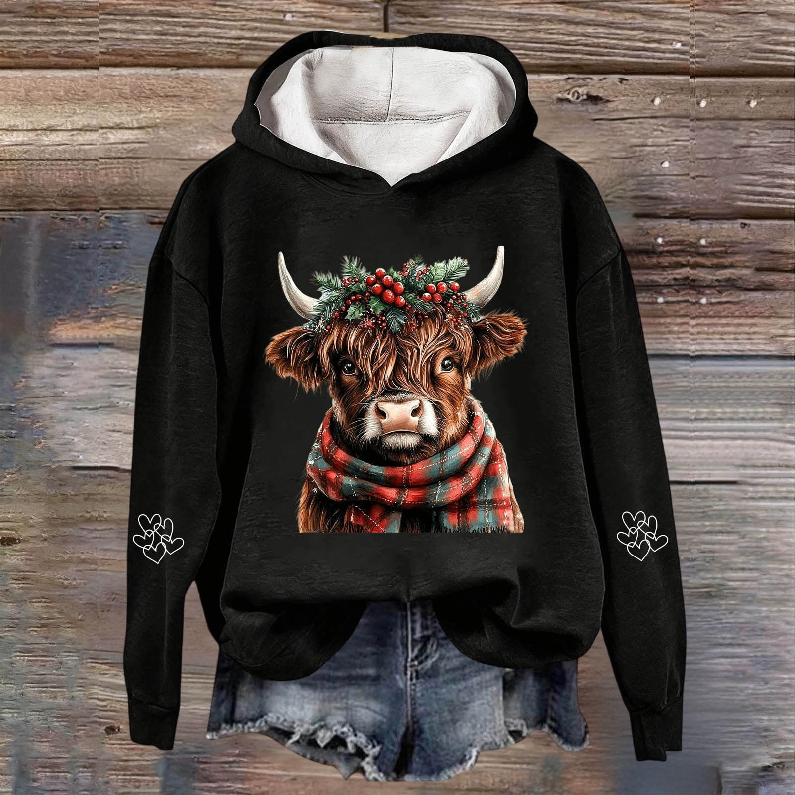 Click here for Chaochao Womens Hoodies & Sweatshirts Cow Print Ho... prices