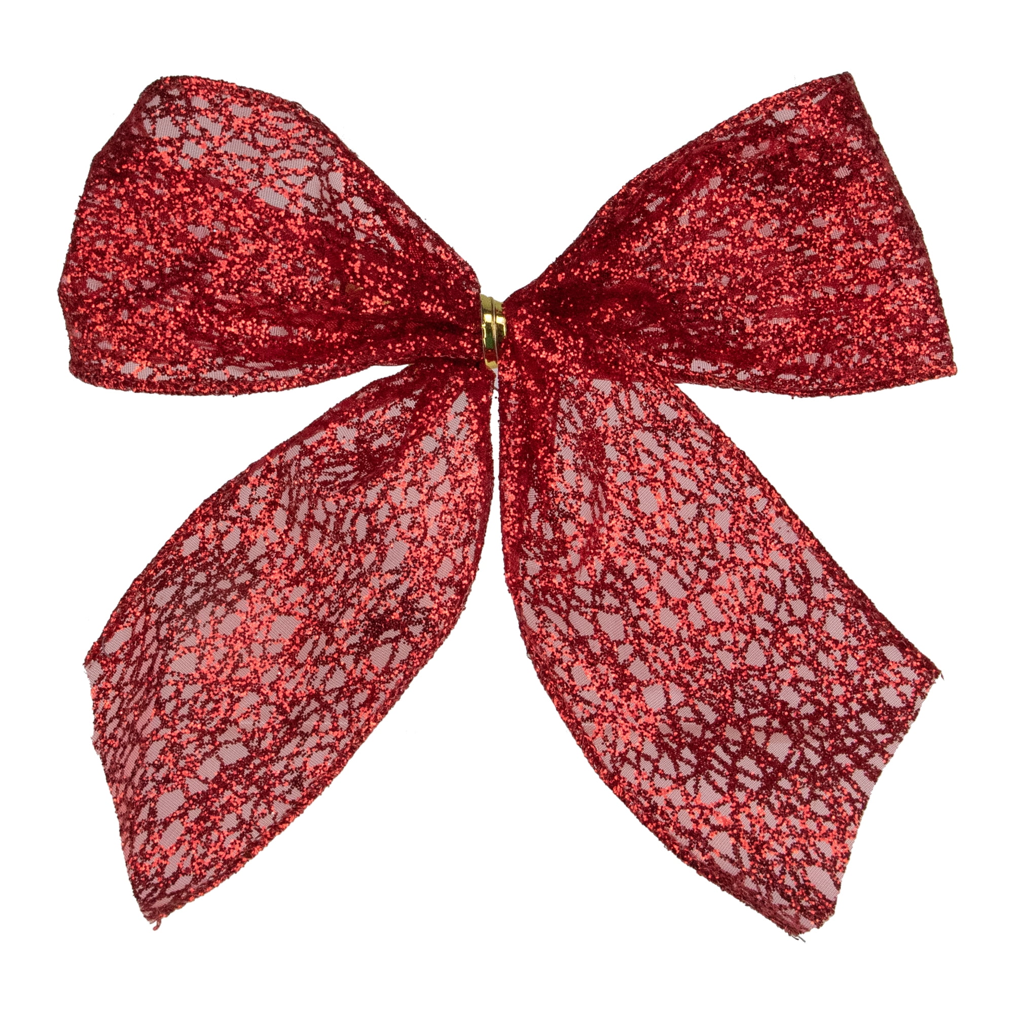 Pack of 6 Sheer Red Glittery Christmas Bow Decorations 5" - Walmart.com