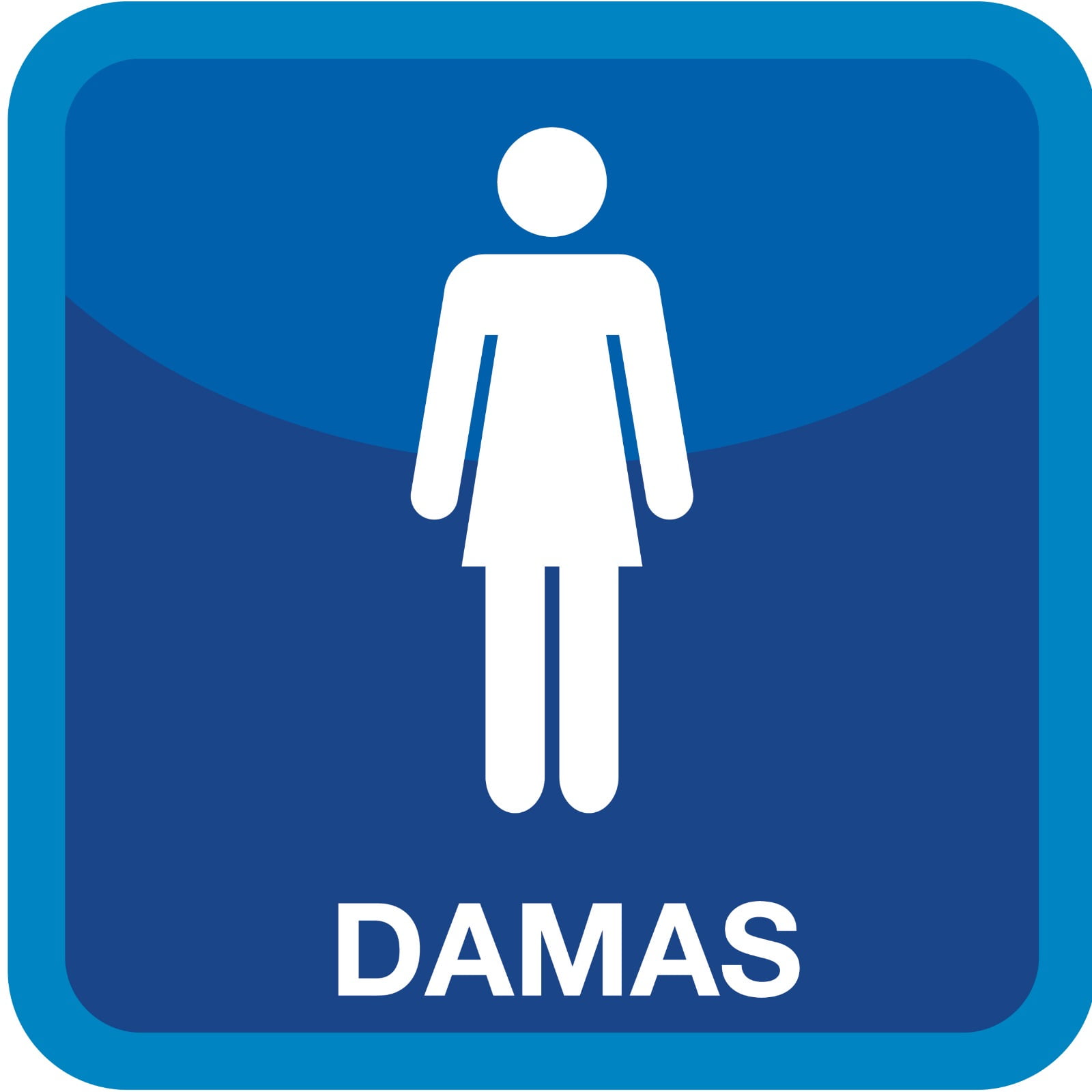 Señalamiento: "Baños, sanitarios, WC para damas", azul y blanco ...