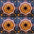 6x6 Full Concha Flower Talavera Mexican Tile, Set of 4 pcs - Walmart.com